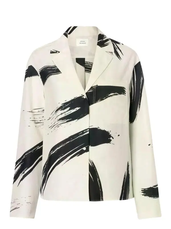 Loulou De Saison Print Cuban Collar Shirt - Neutrals