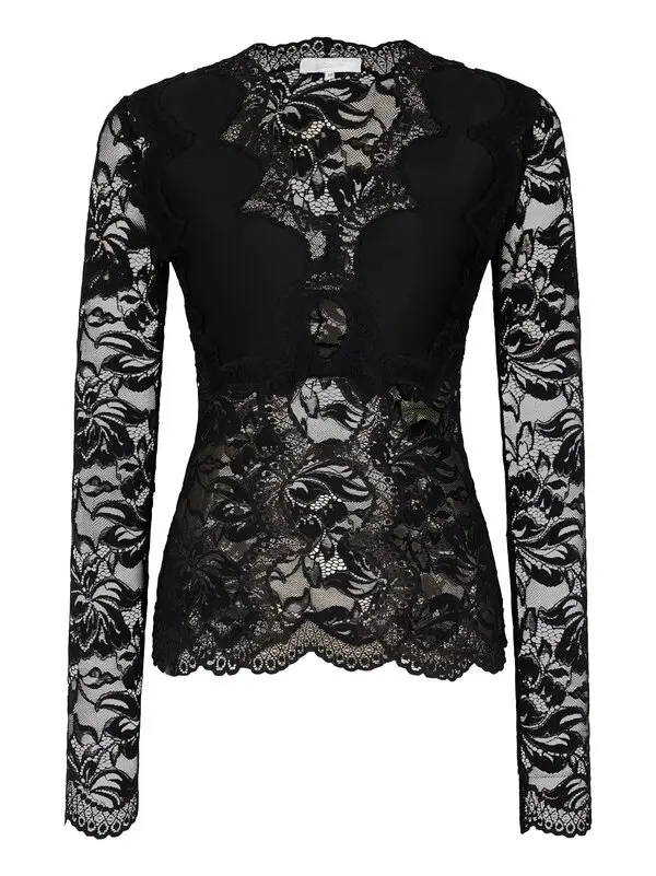 Rabanne Lace Top - Black
