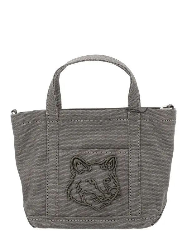 Maison Kitsuné Fox Head Mini Tote - Grey