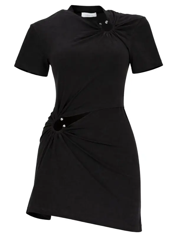 Rabanne Mini Dress With Piercing Details - Black
