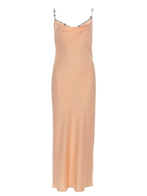 Rabanne Satin Midi Slip Dress - Pink