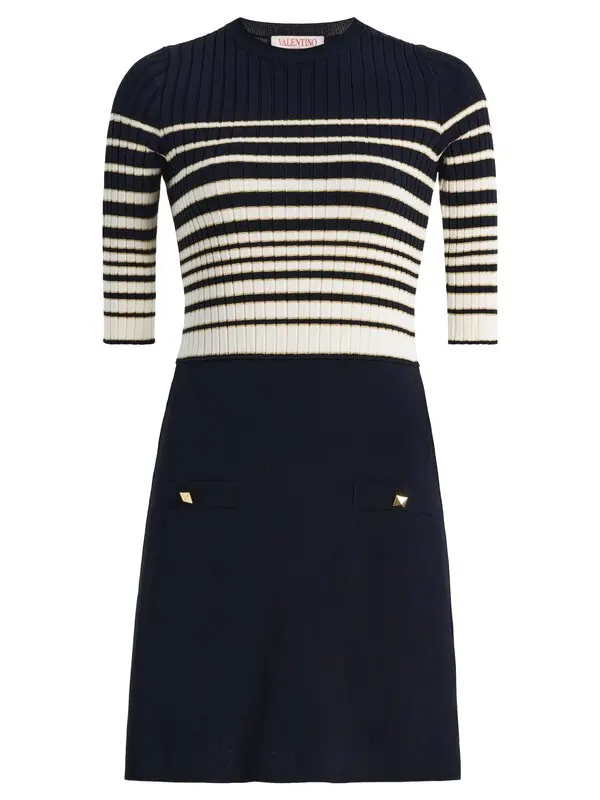Valentino Garavani Knit Mini Dress - Navy