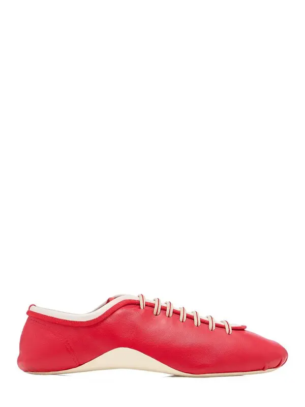 Dries Van Noten Leather Ballerina Sneakers - Red