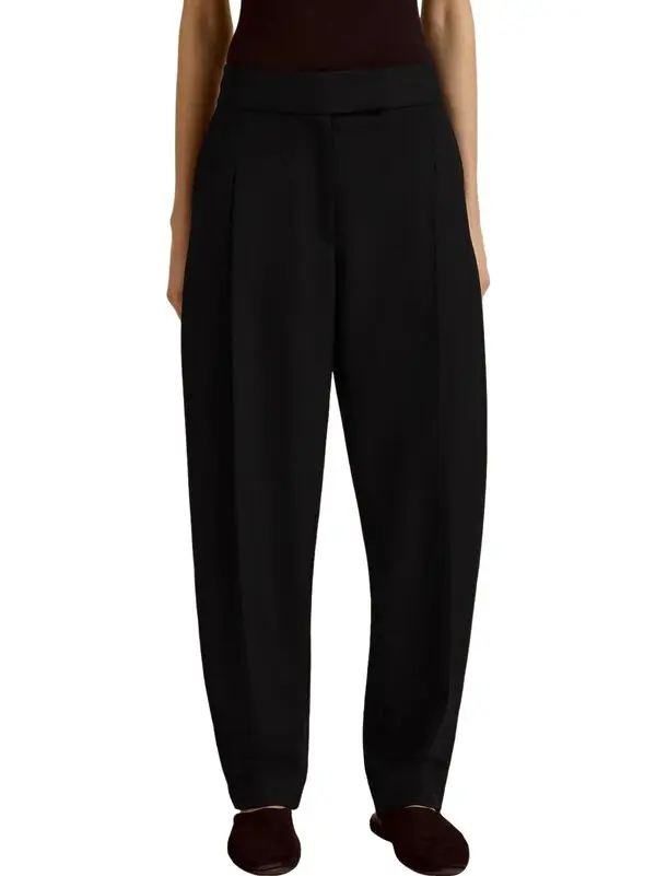 Marina Moscone Tailored Wool Cocoon Trousers - Black