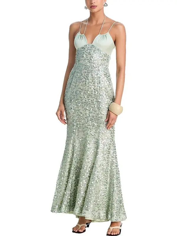 Simkhai Zarena Embellished Maxi Dress - Mint