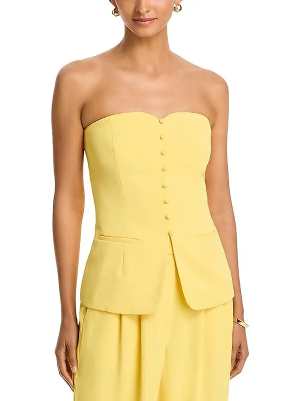 French Connection Strapless Top - Daisy Yellow