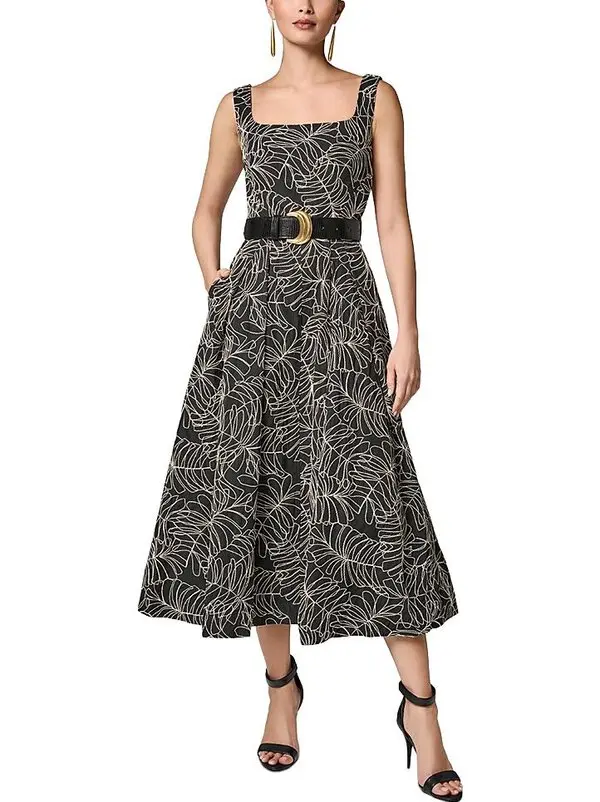 Donna Karan New York Embroidered Belted Dress - Black/lt Can