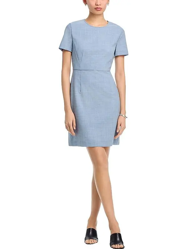 BOSS Dunera Short Sleeve Sheath Dress - Pale Lagoon
