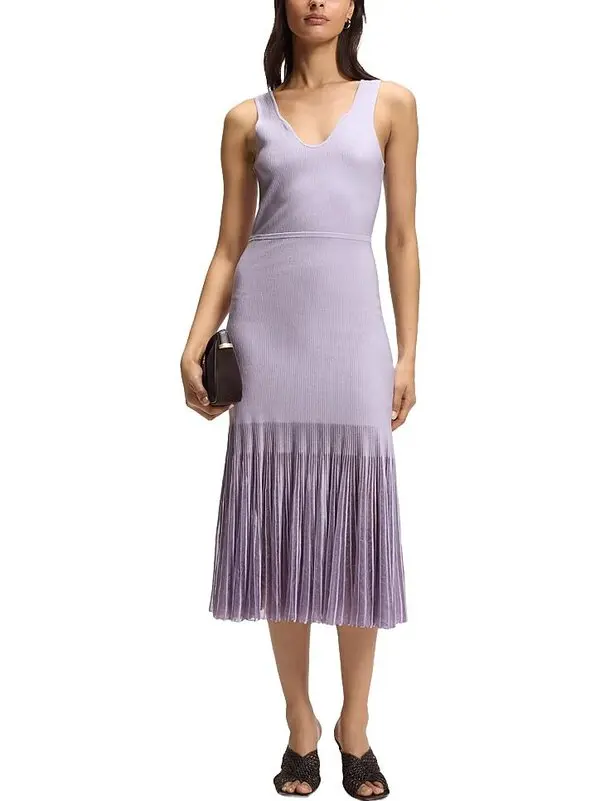 BOSS Floe Pleated Lyocell Blend Dress - Lavendar Tide