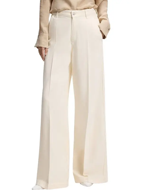 BOSS Central High Rise Wide Leg Jeans - Soft Cream