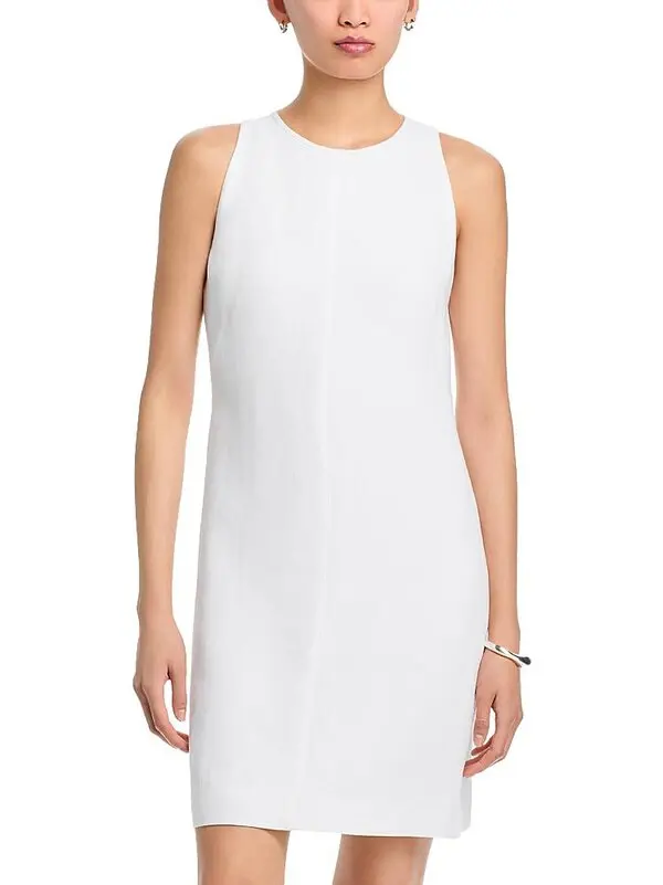 BOSS Linen Blend Dress - White
