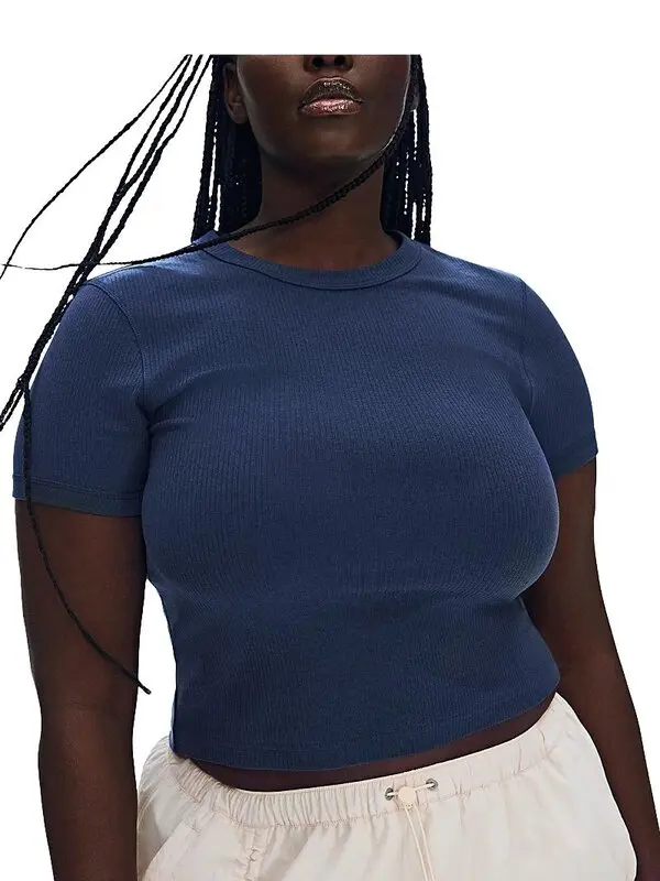 On All Day Ribbed Tee - Midnight