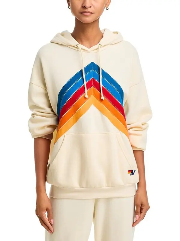 Aviator Nation Mountain Stitch Chevron Sweatshirt - Vintage White