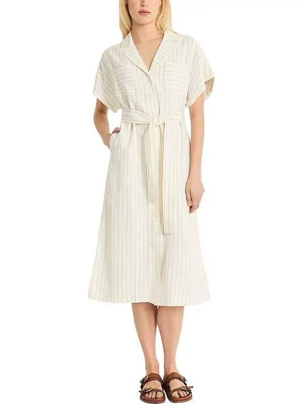 LUXELY Dolman Sleeve Midi Shirtdress - Ivory