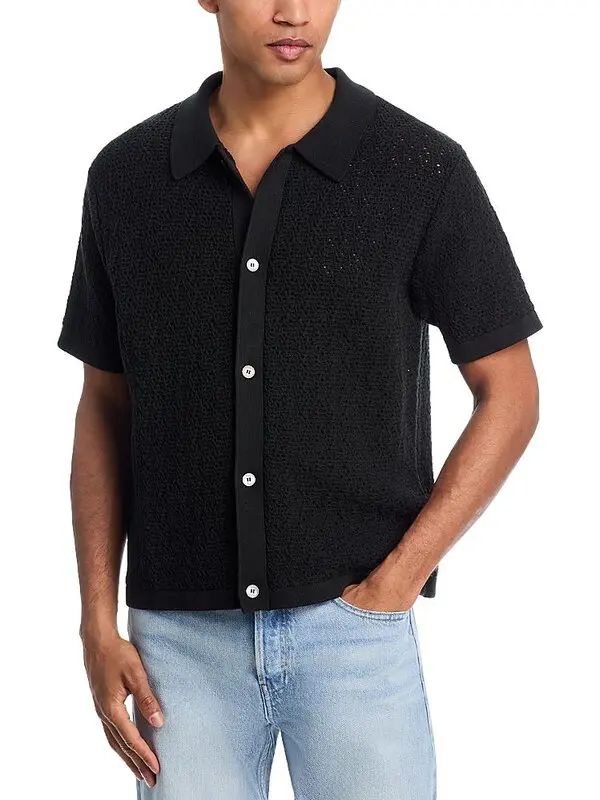 FRAME Open Stitch Cardigan - Black