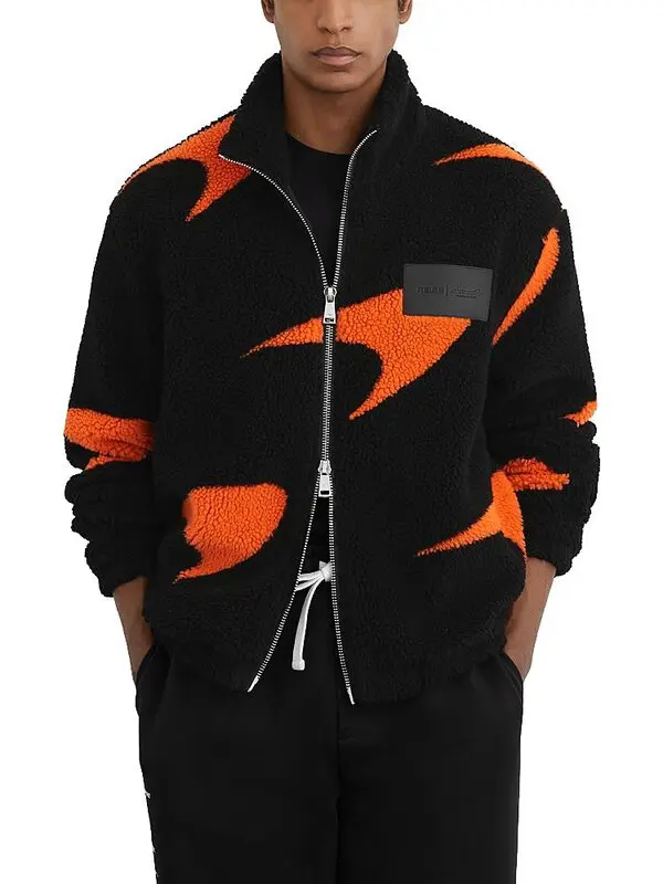 REISS X Mclaren Speedmark Jacket - Black/papaya Orange