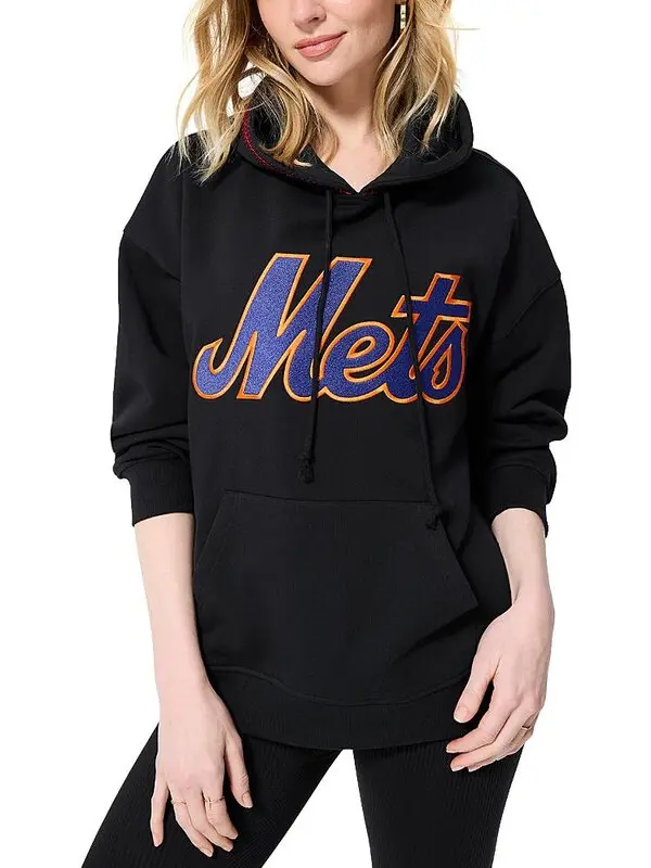 Terez Baseball Stitch Hoodie Sweatshirt - New York Mets Black
