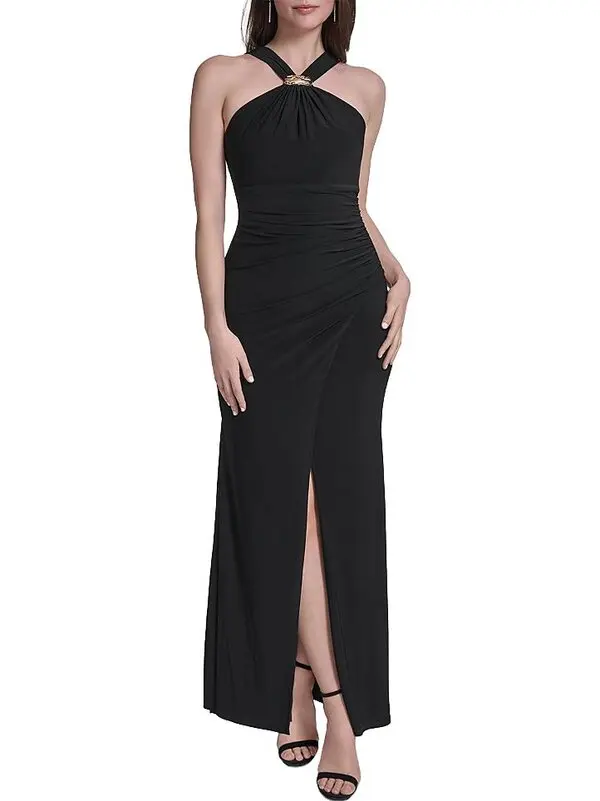 Eliza J Halter Gown - Black