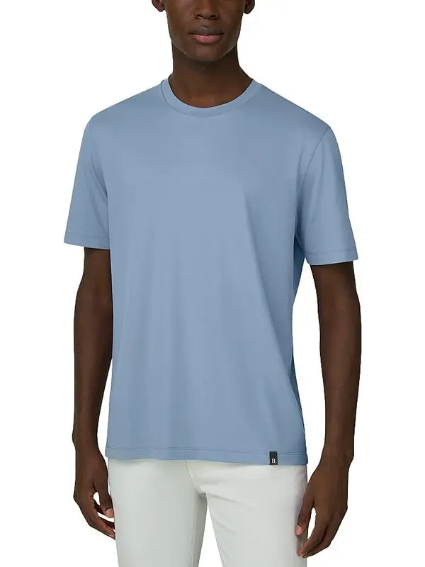 Boggi Milano Cafe Pique Crewneck T-shirt - Light Blue