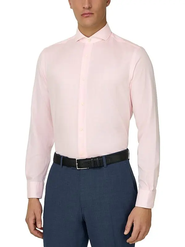 Boggi Milano Slim Fit Dobby Naples Shirt - Pink