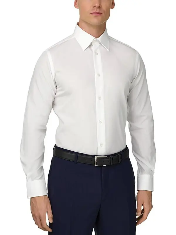 Boggi Milano Regular Poplin Milano Shirt - White