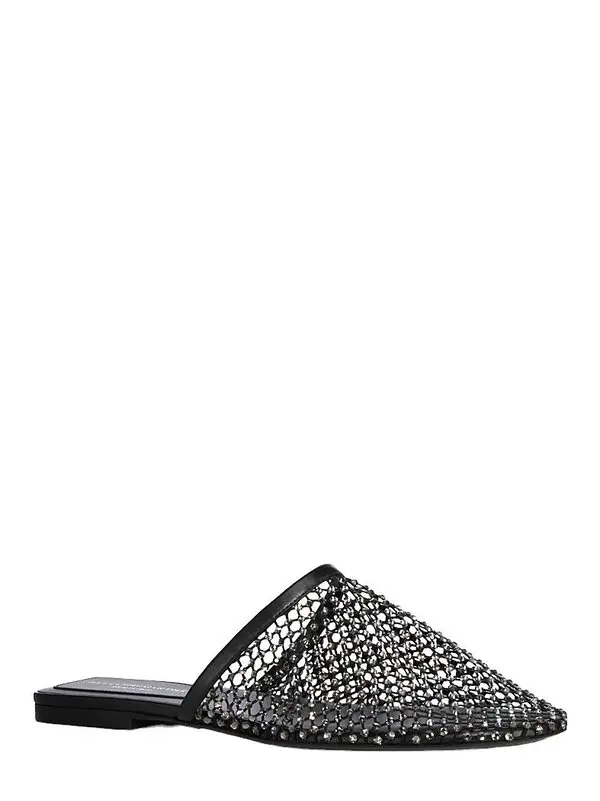 Stella McCartney Crystal Mesh Slide Sandals - Black Crystal