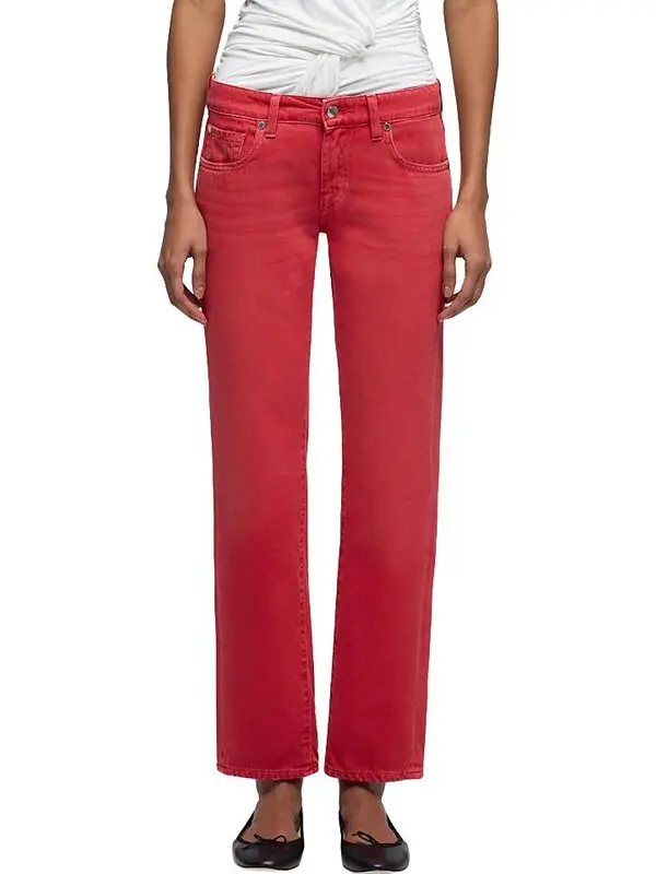 7 For All Mankind Low Rise Cigarette Jeans - Flame