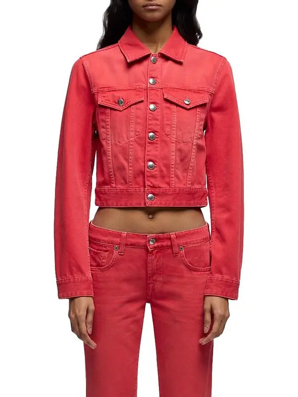 7 For All Mankind Shrunken Jean Jacket - Flame