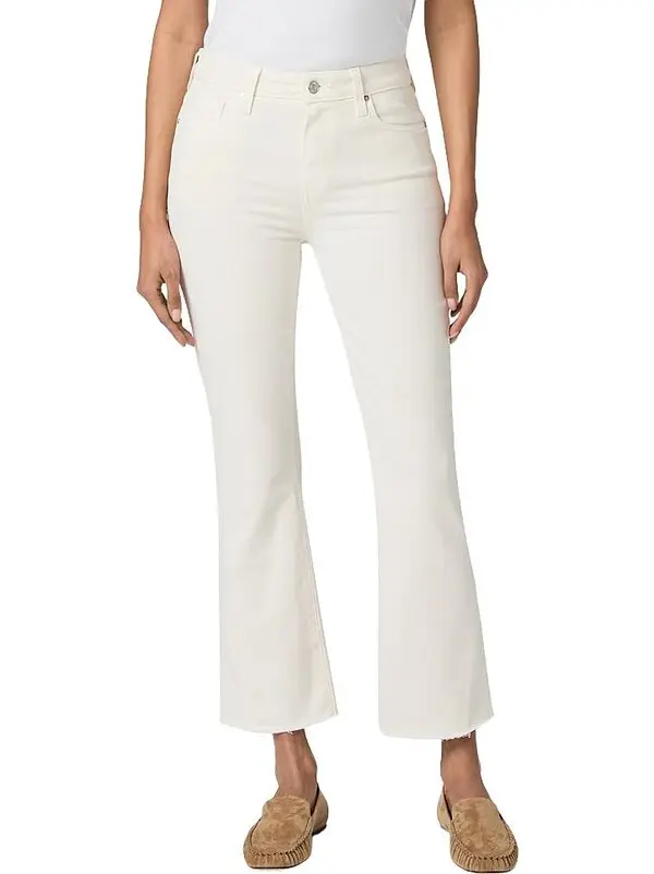 Paige Mason Crop Mid Rise Bootcut Jeans - Cream Cloud