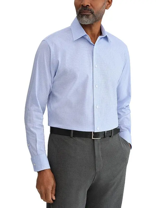 Bloomingdale'S Regular Fit Stretch Dress Shirt Exclusive - Blue