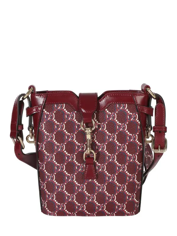 Gucci Gg Shadow Monogram Canvas Jackie Bucket Bag - Red