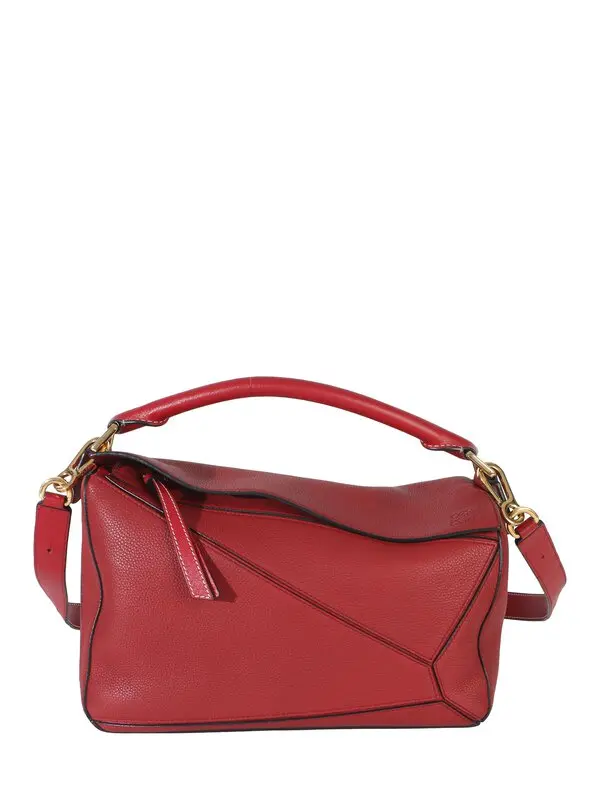 Loewe Grained Calfskin Puzzle Bag - Red