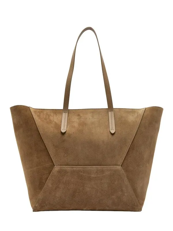 Brunello Cucinelli Medium Suede Tote Bag - Dark Brown
