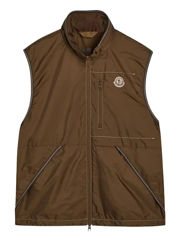 Moncler Ansiei Hooded Nylon Gilet - Brown