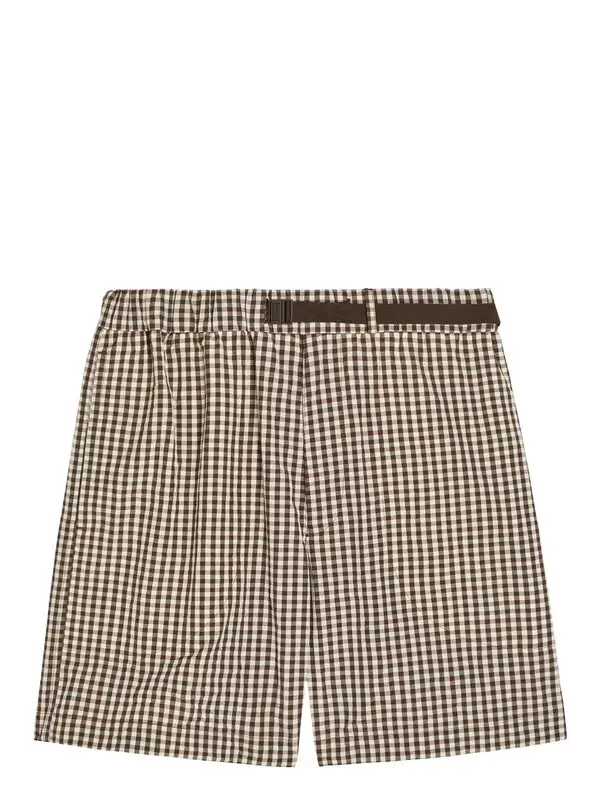 Moncler Gingham Cotton-blend Shorts - Grey