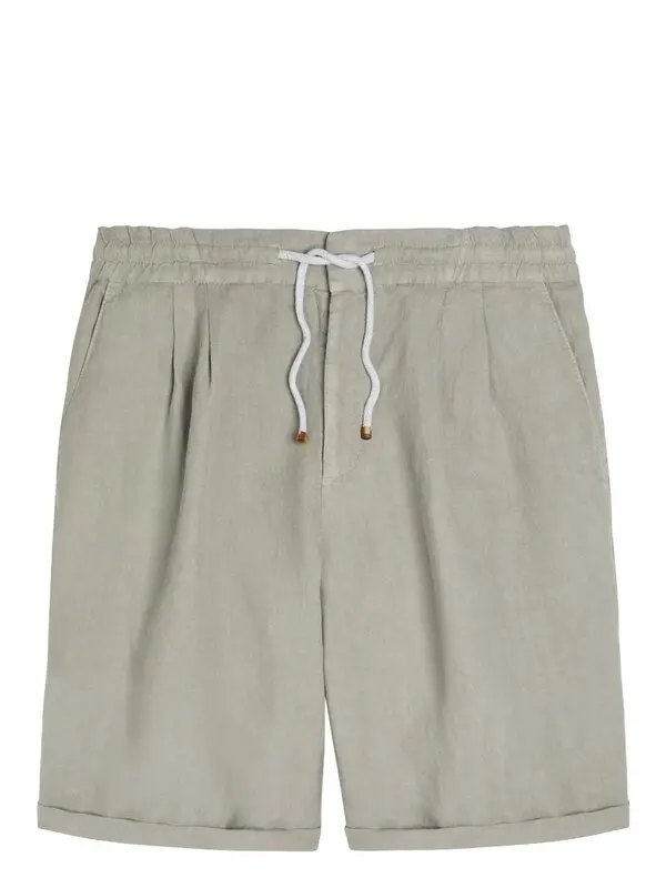 Brunello Cucinelli Linen Bermuda Shorts - Khaki