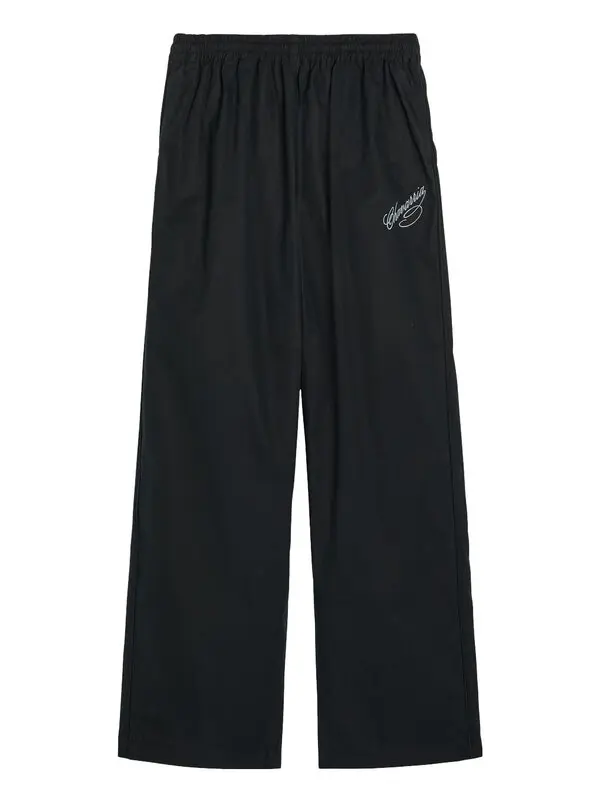WILLY CHAVARRIA Ruff Rider Logo-embroidered Trousers - Black