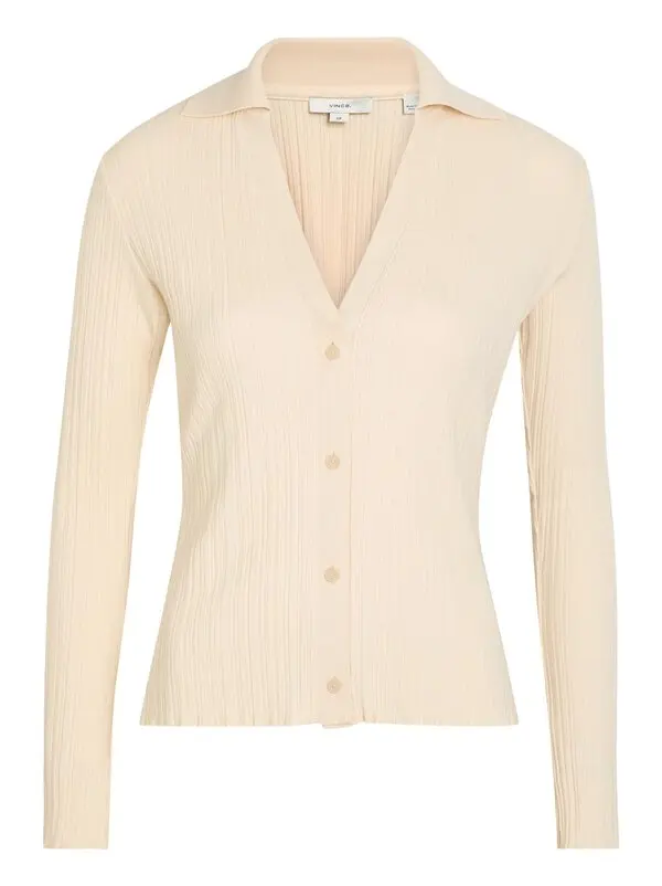 Vince Ribbed Cotton And Modal-blend Cardigan - Off White
