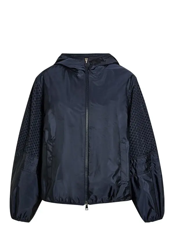 Moncler Zelkova Embroidered Nylon Jacket - Navy