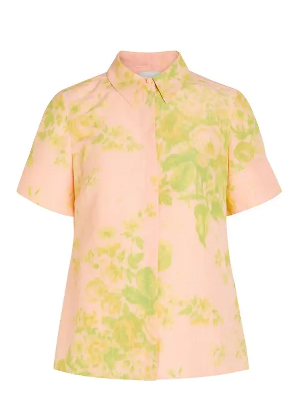 Erdem Floral-print Woven Shirt - Light Pink