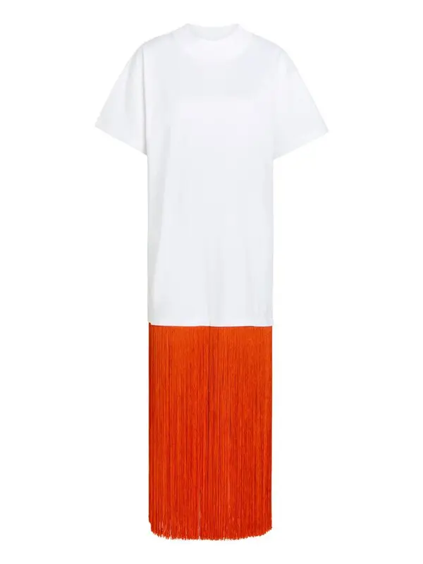 Alaïa Fringed Cotton T-shirt - White