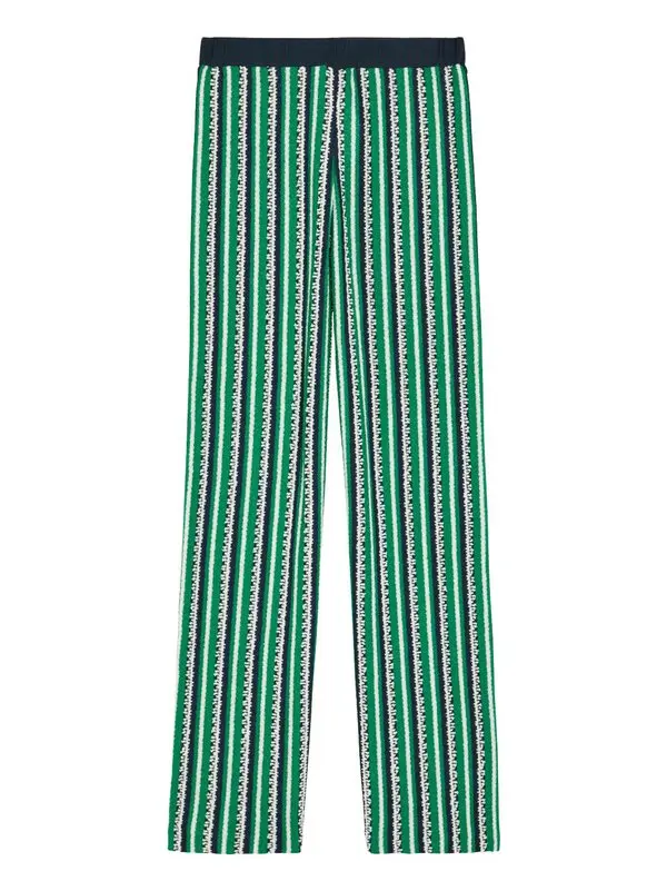 Simkhai Brenner Striped Knit Trousers - Green