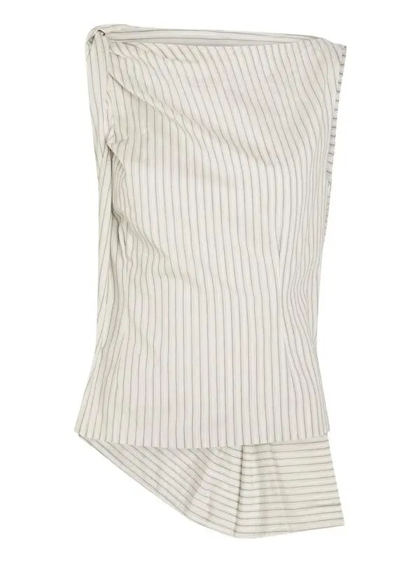 RÓHE Striped Silk And Cotton-blend Top - White