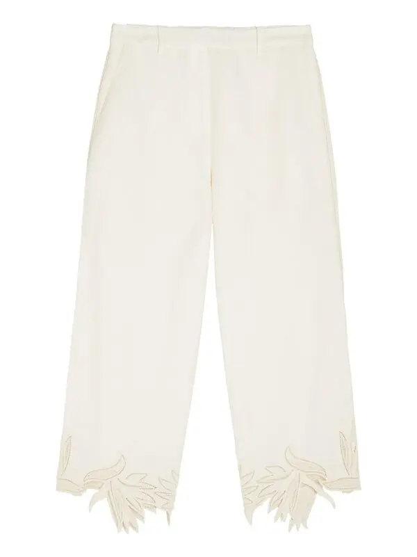 Simkhai Kallin Cropped Linen-blend Trousers - White