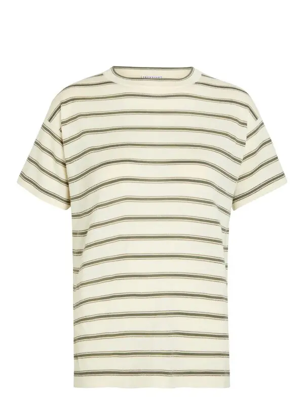 Brunello Cucinelli Striped Wool And Cashmere-blend Top - Beige