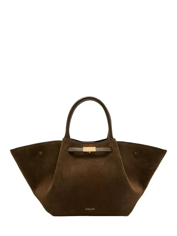 DEMELLIER The Midi New York Suede Tote Bag - Brown