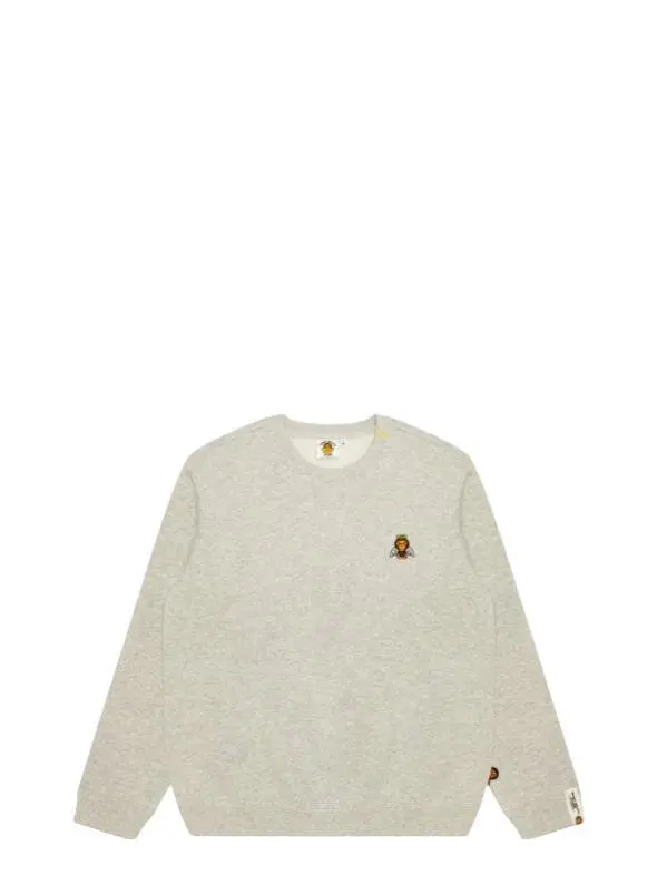 A BATHING APE Baby Milo Angel Logo Crewneck Sweatshirt - Wall White