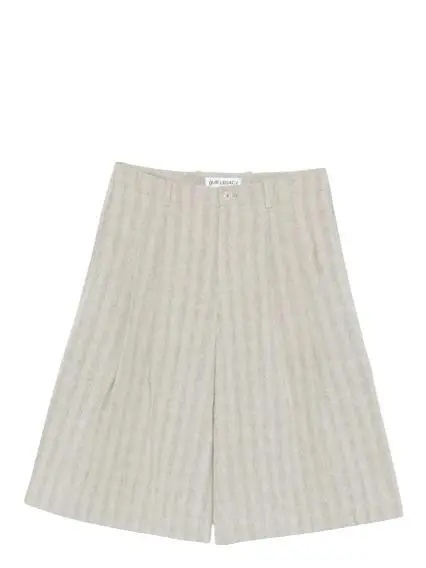 Our Legacy Split Shorts - Sage Trail Check Dryline Weave