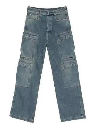 Rick Owens Pantaloni In Denim Double Cargo Jeans - Washed Indigo