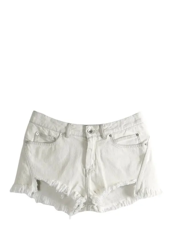 Rick Owens In Denim Bias Cutoffs Shorts - Ilk Wash